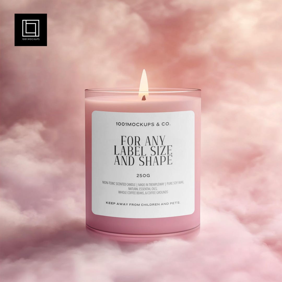 Clear Glass Candle Mockup (PSD) for Ads and Social Media, Professional ...