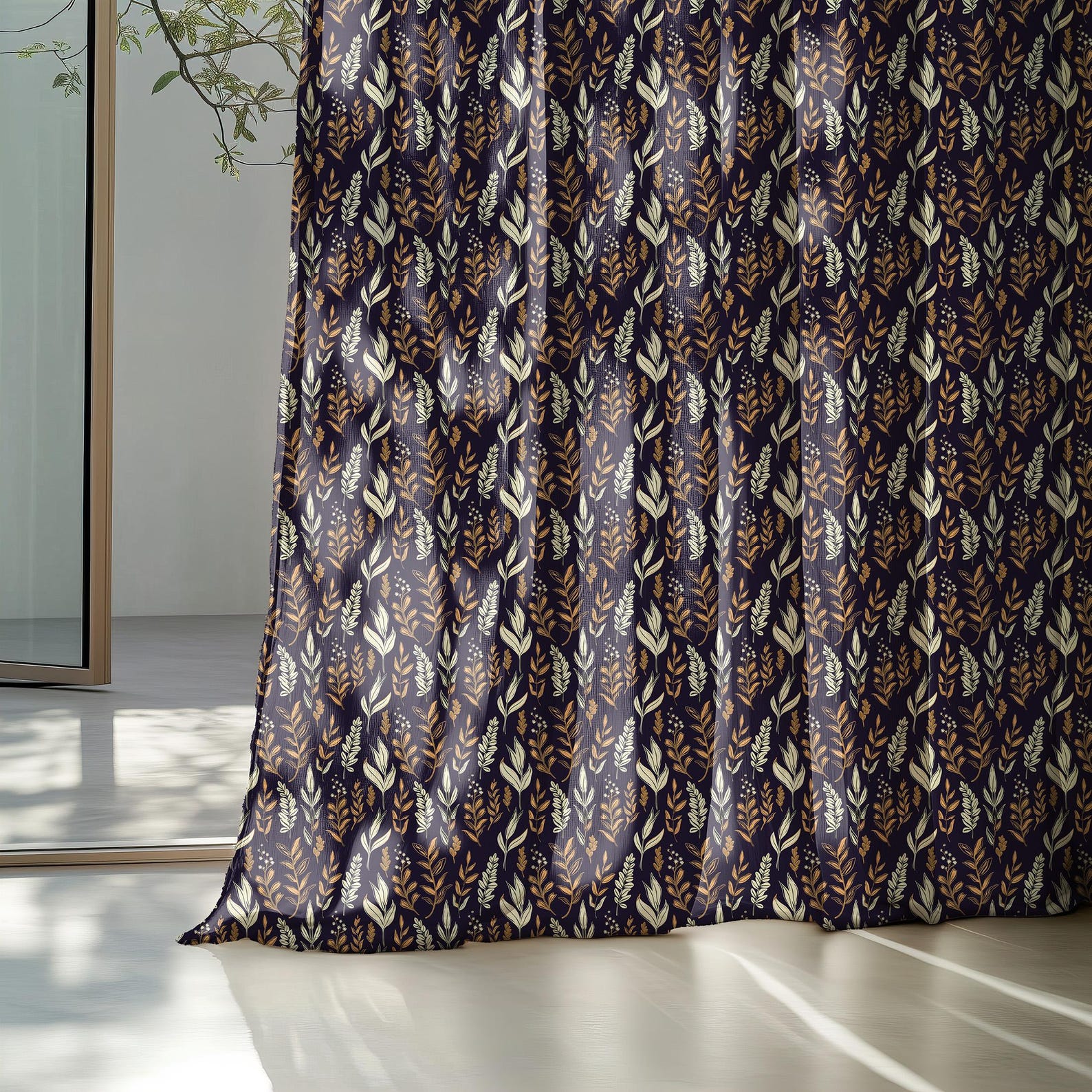 Fabric Curtain Mockup (PSD Smart Object), Realistic Seamless Pattern ...