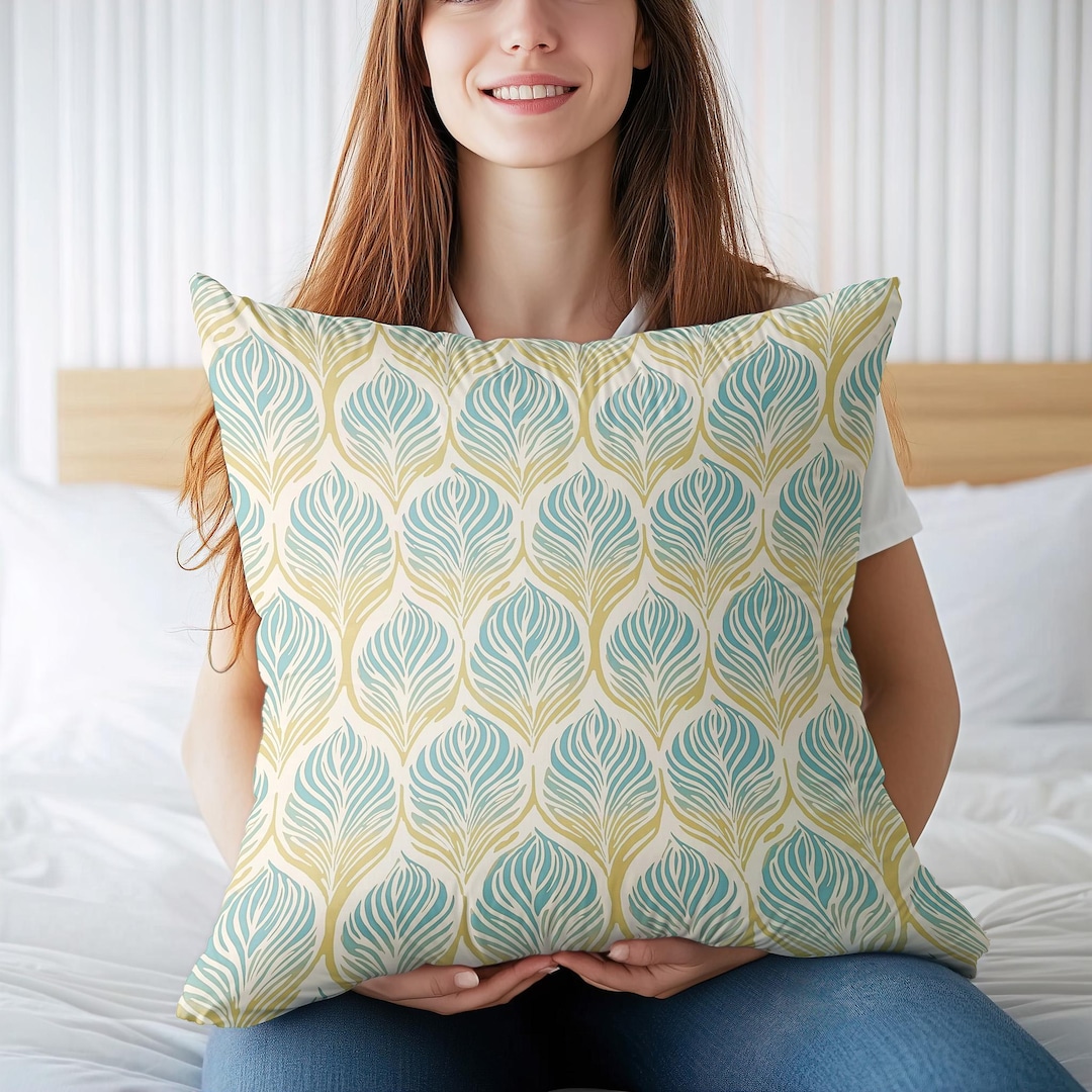 Square Pillow Model Mockup (psd+canva PNG), Fabric Pattern Preview ...