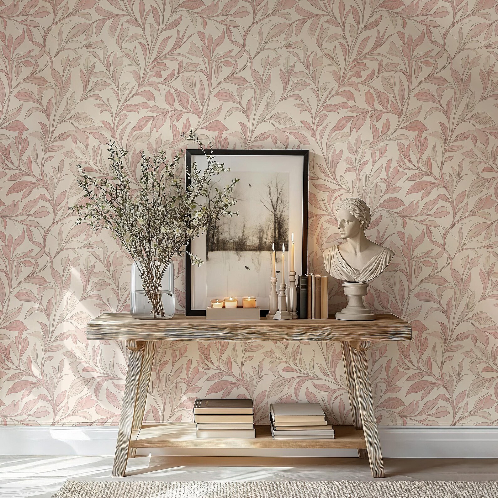 Hallway Wallpaper Mockup (PSD), Country Blank Wall Seamless Surface ...