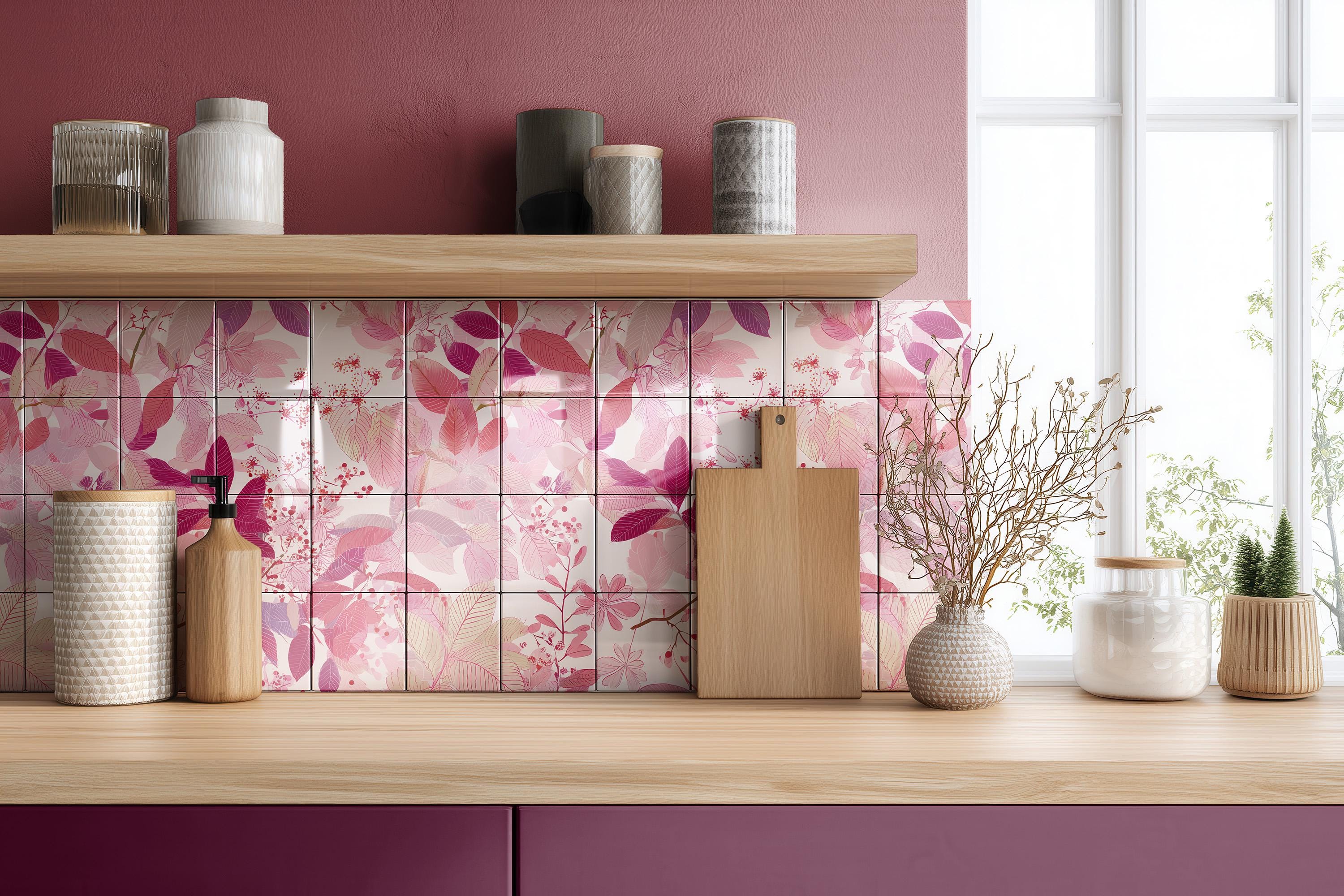 Editable Kitchen Tiled Wall Mockup (PSD), Minimal Glossy Ceramic Tiling ...