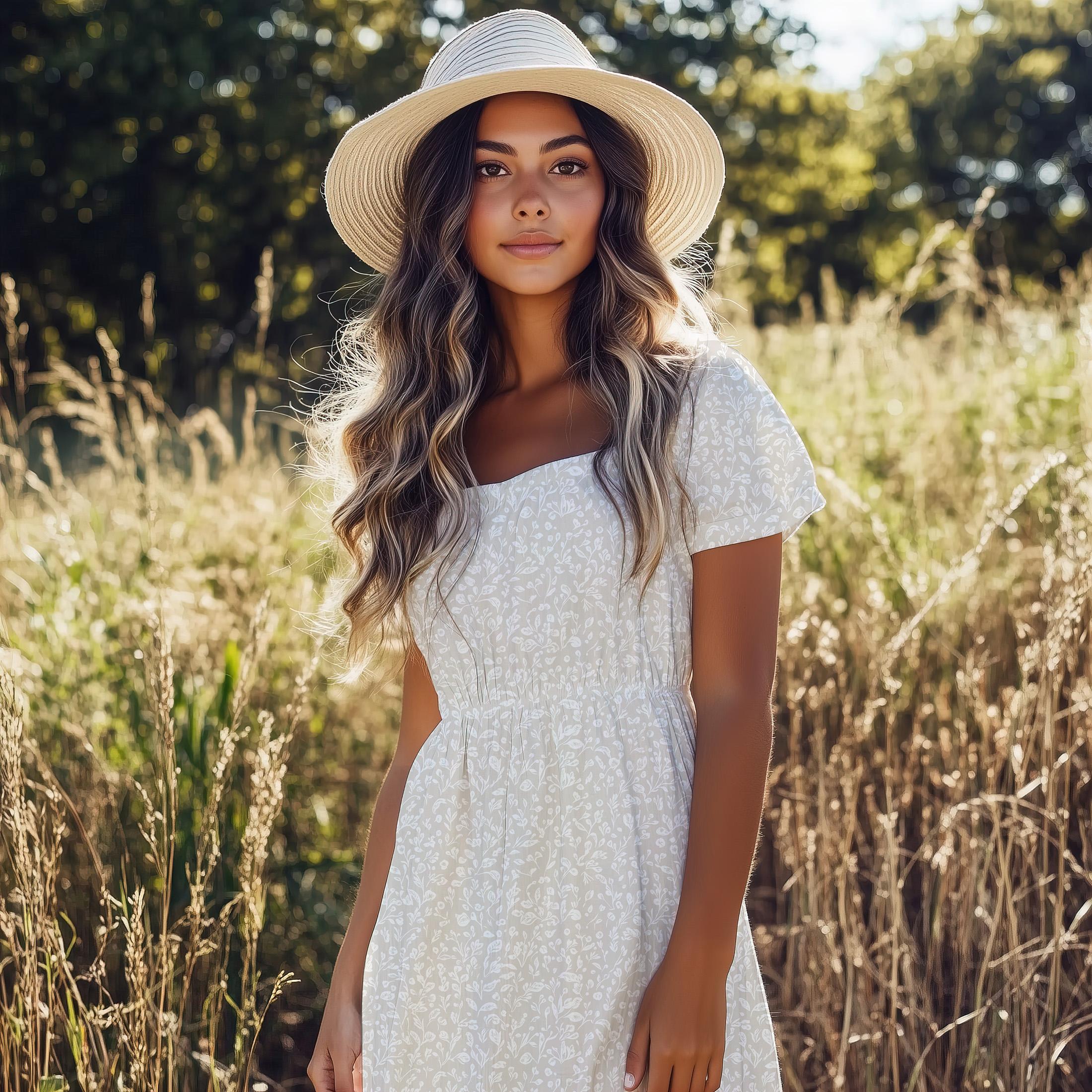 Traditional Summer Dress Mockup (PSD), Realistic Fabric Model Mock-up ...