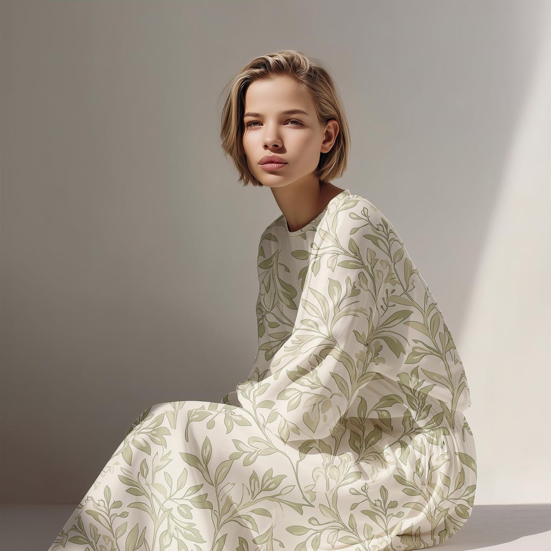 Realistic Clothing Fabric Model Photoshop Mock-up, Long Sleeve Maxi ...