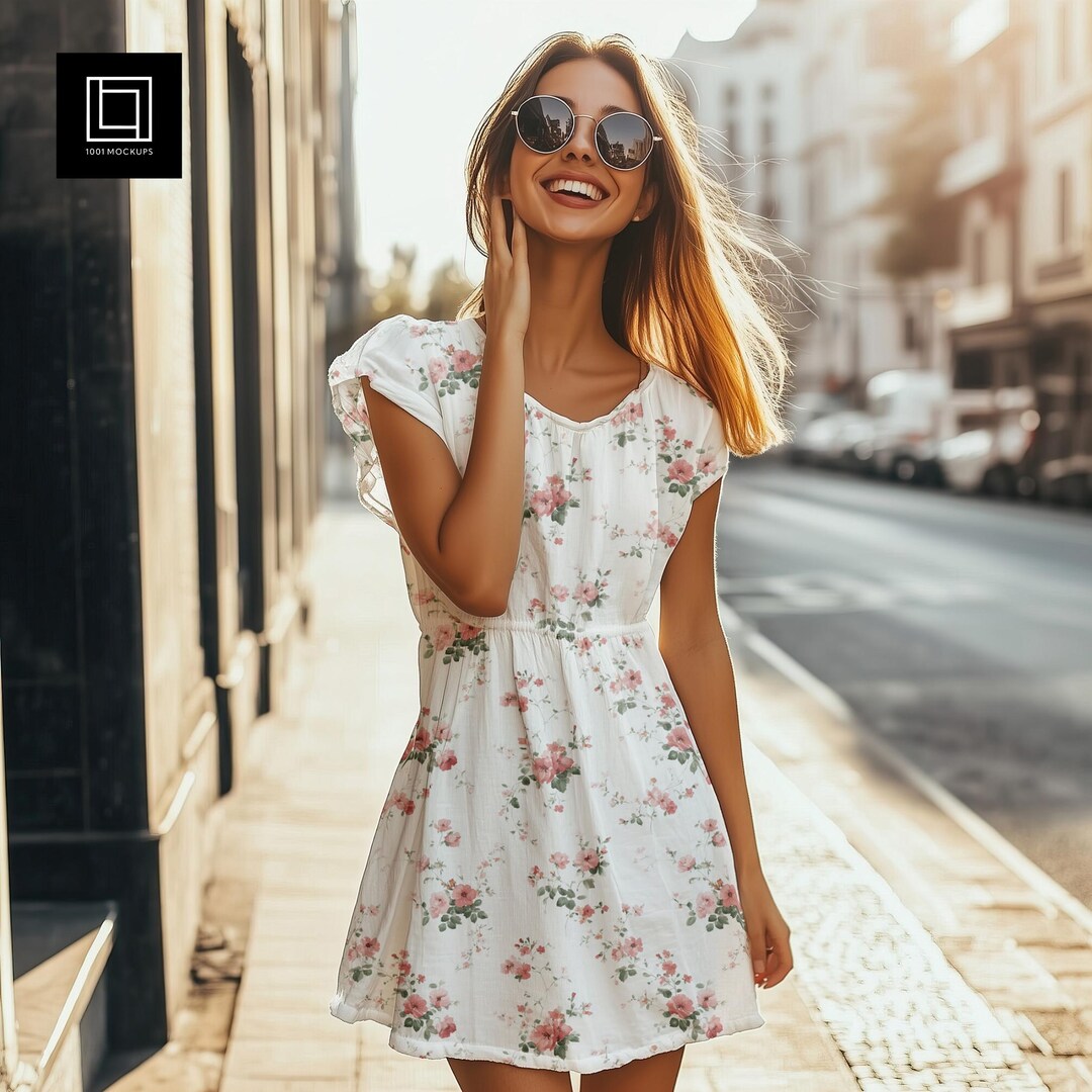 Natural Summer Dress Model Mockup PSD, Organic Fabric Mock-up, Textile ...