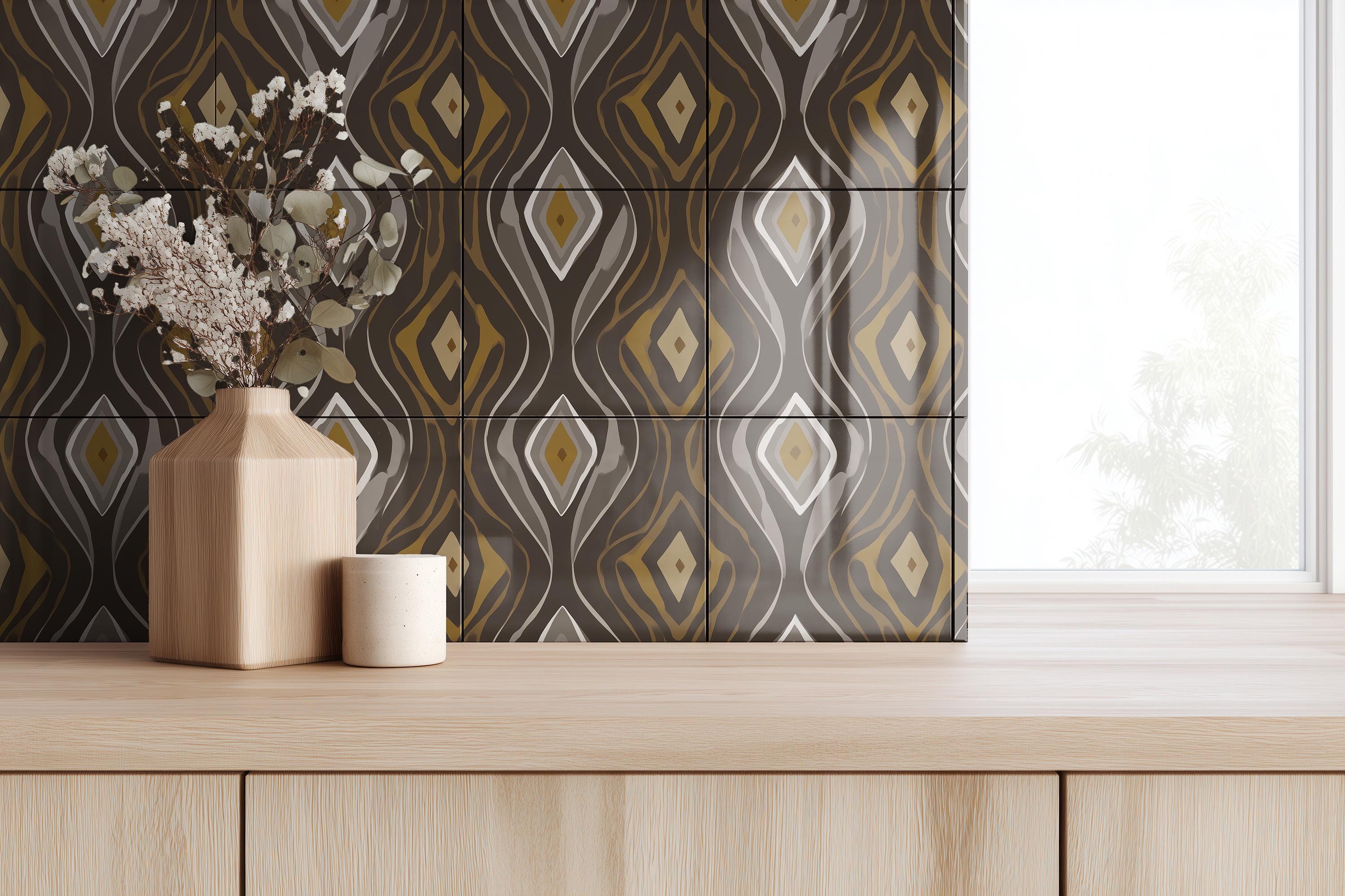 Minimal Glossy Ceramic Tiling Preview Template, Kitchen Tiled Wall ...
