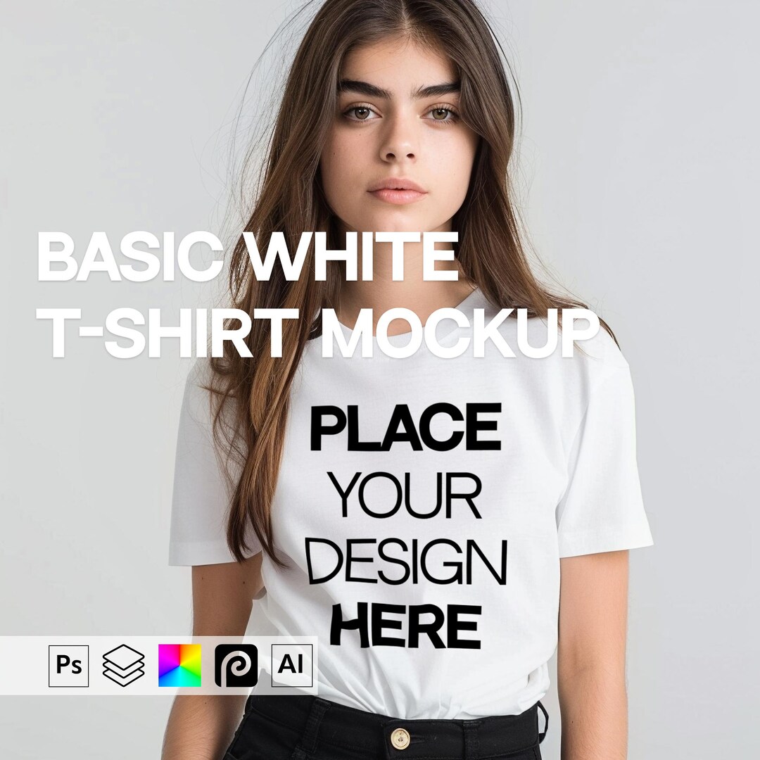 Bella Canvas 3001 White Shirt Mockup, White Tee Model Mockup, 3001 Tee ...