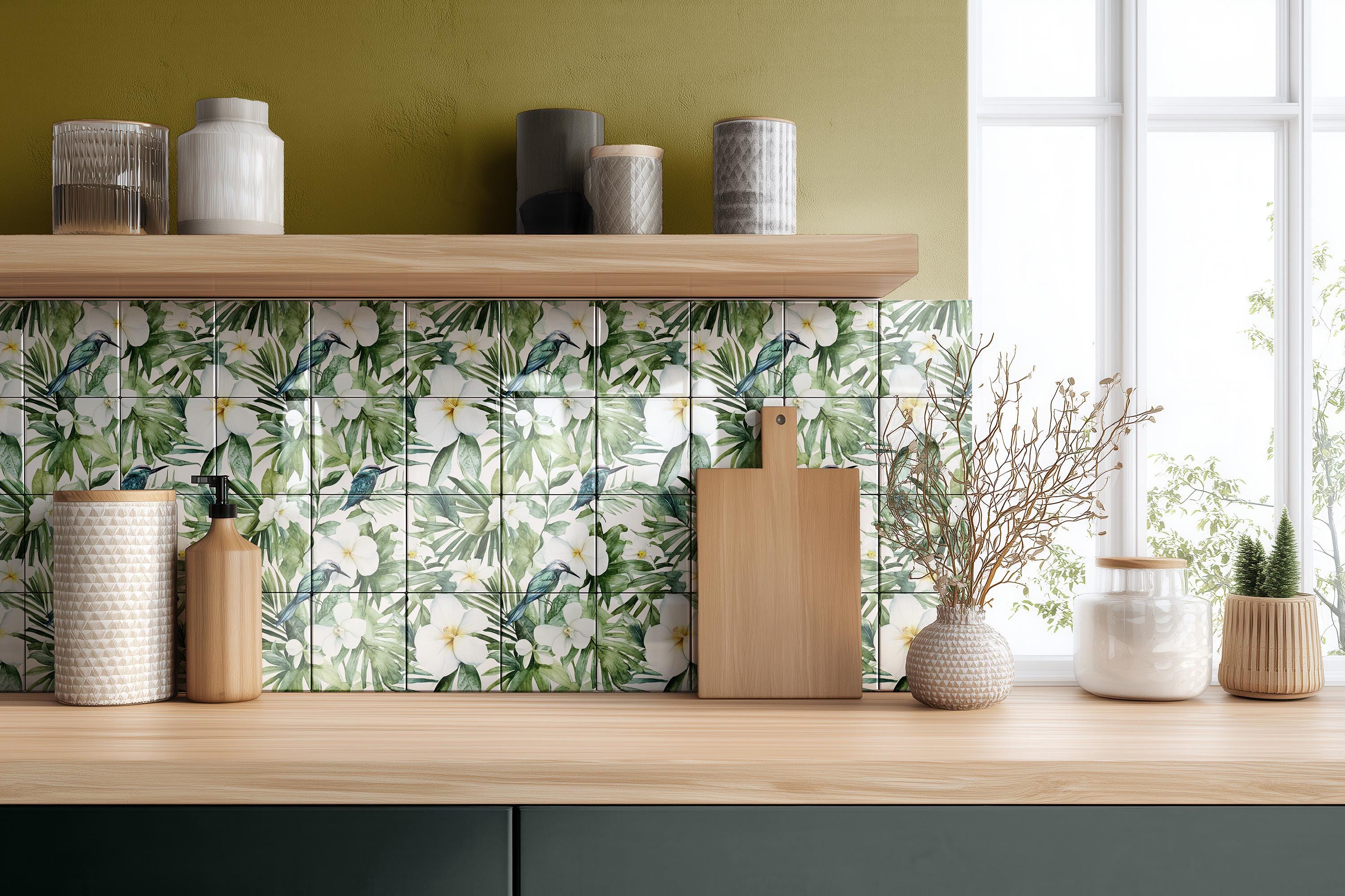 Editable Kitchen Tiled Wall Mockup (PSD), Minimal Glossy Ceramic Tiling ...