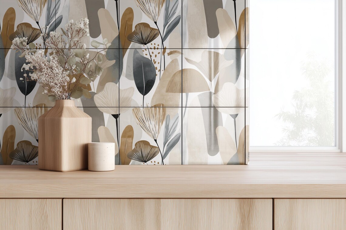 Minimal Glossy Ceramic Tiling Preview Template, Kitchen Tiled Wall ...