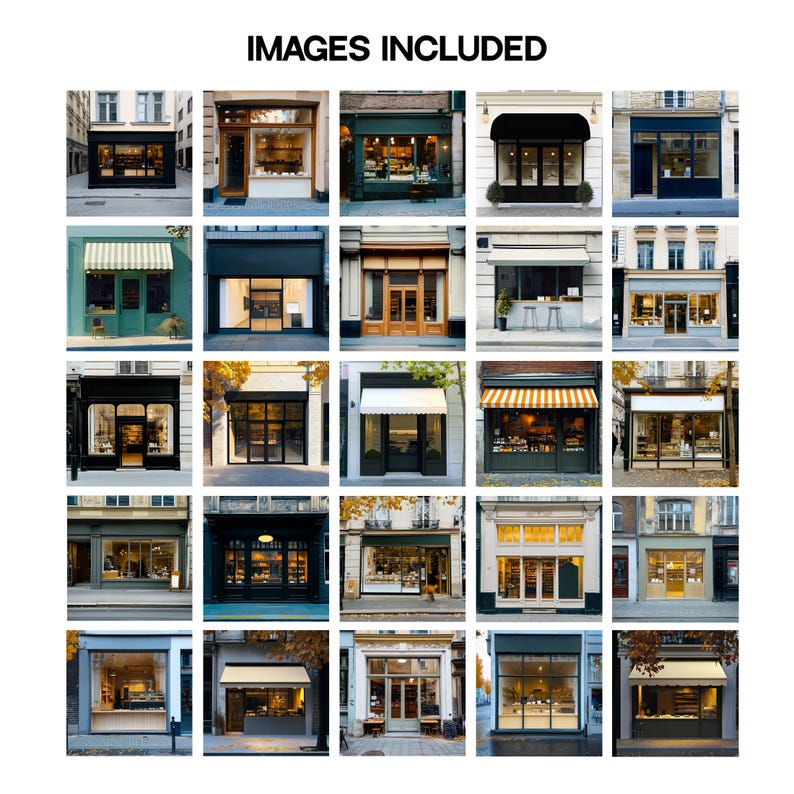 Storefront Mockup Bundle (25 JPG), Blank Shop Facade Mock-up Set for ...