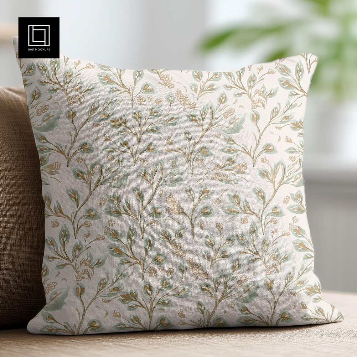 Square Pillow Mockup (PSD), Fabric Seamless Pattern Preview, Textile ...