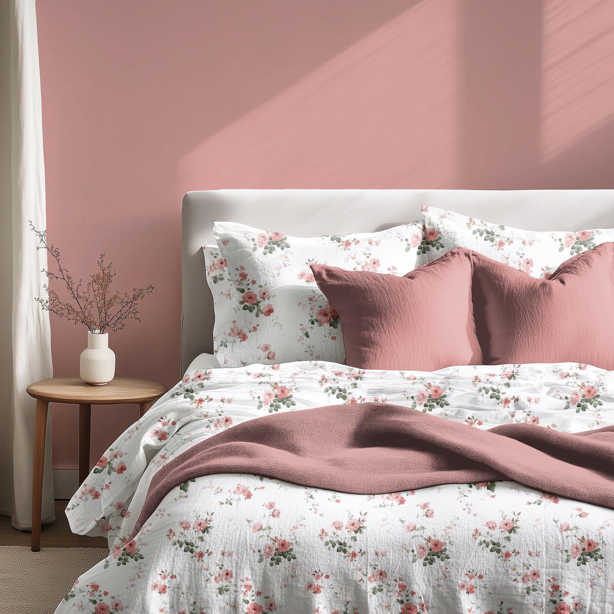 Bed Linen Mockup (PSD Smart Object), Realistic Bedding Fabric Pattern ...