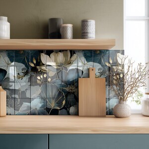 Editable Kitchen Tiled Wall Mockup (PSD), Minimal Glossy Ceramic Tiling ...