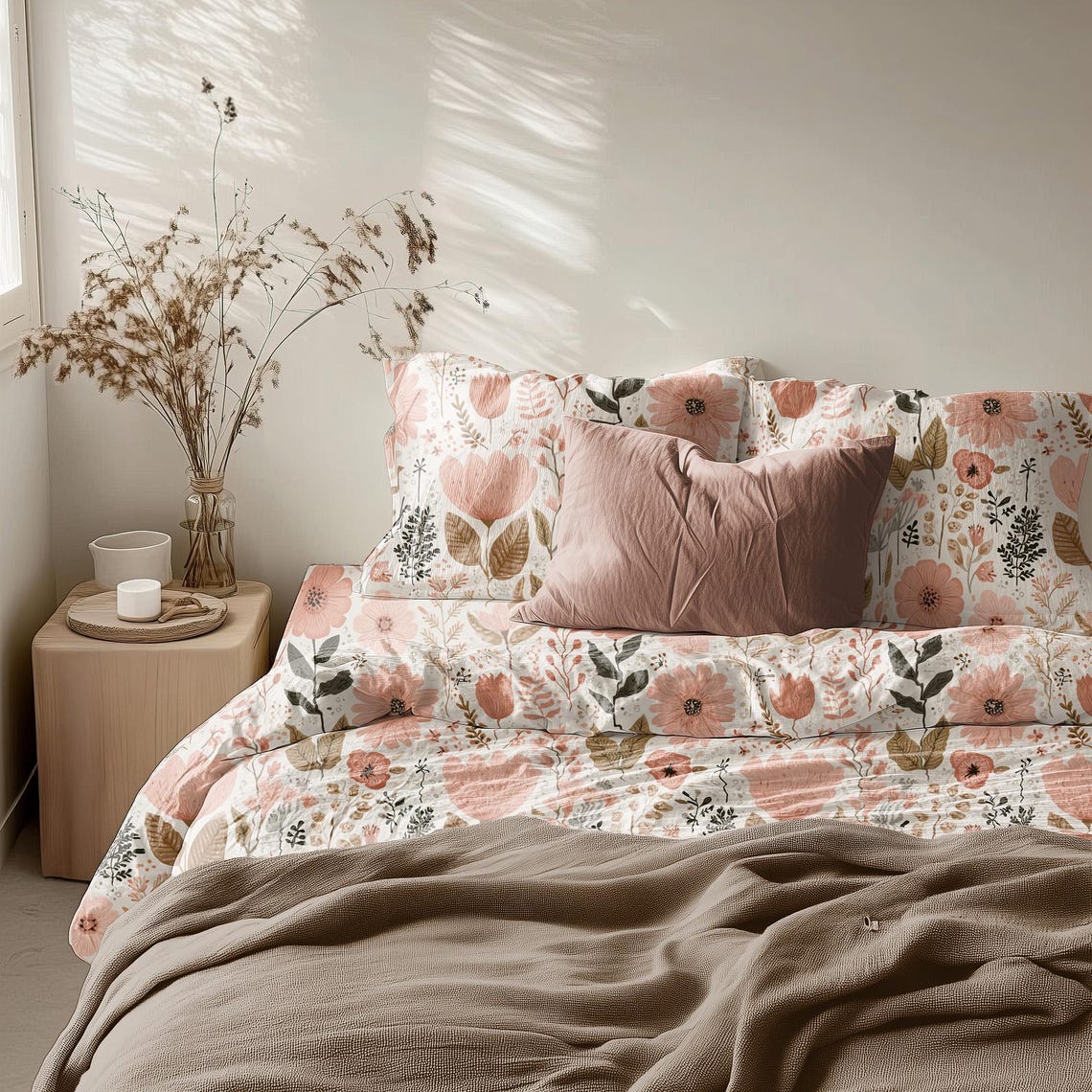 Bed Linen Mockup (PSD Smart Object), Realistic Bedding Fabric Pattern ...