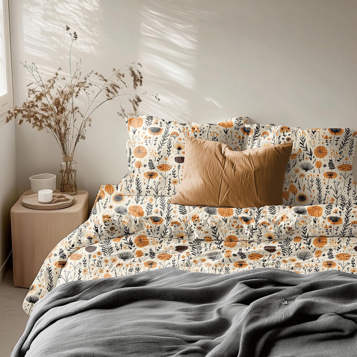 Bed Linen Mockup (PSD Smart Object), Realistic Bedding Fabric Pattern ...