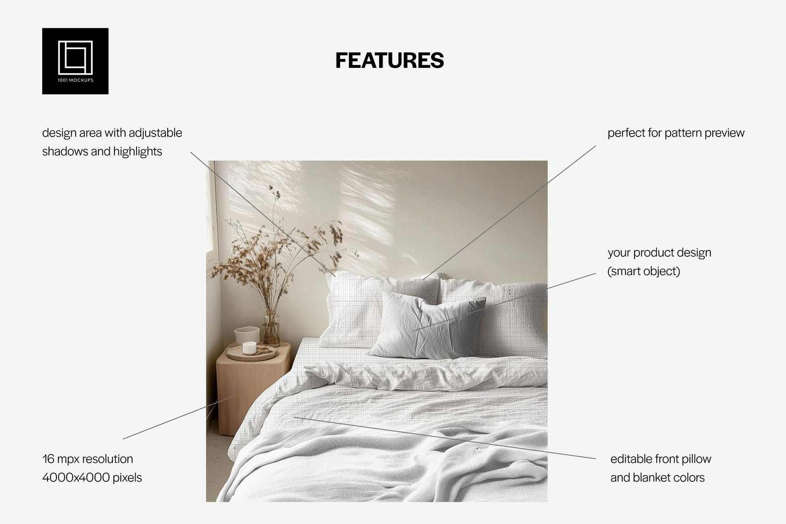 Bed Linen Mockup (PSD Smart Object), Realistic Bedding Fabric Pattern ...