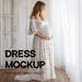 Maternity Maxi Dress Mockup (PSD), Fabric Mother-to-be Model Mock-up ...