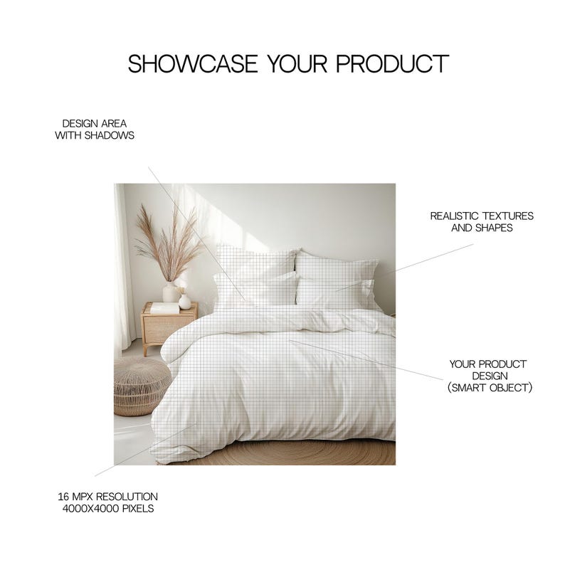 Realistic Bedding Fabric Pattern Preview, Bed Linen Mockup (PSD Smart ...