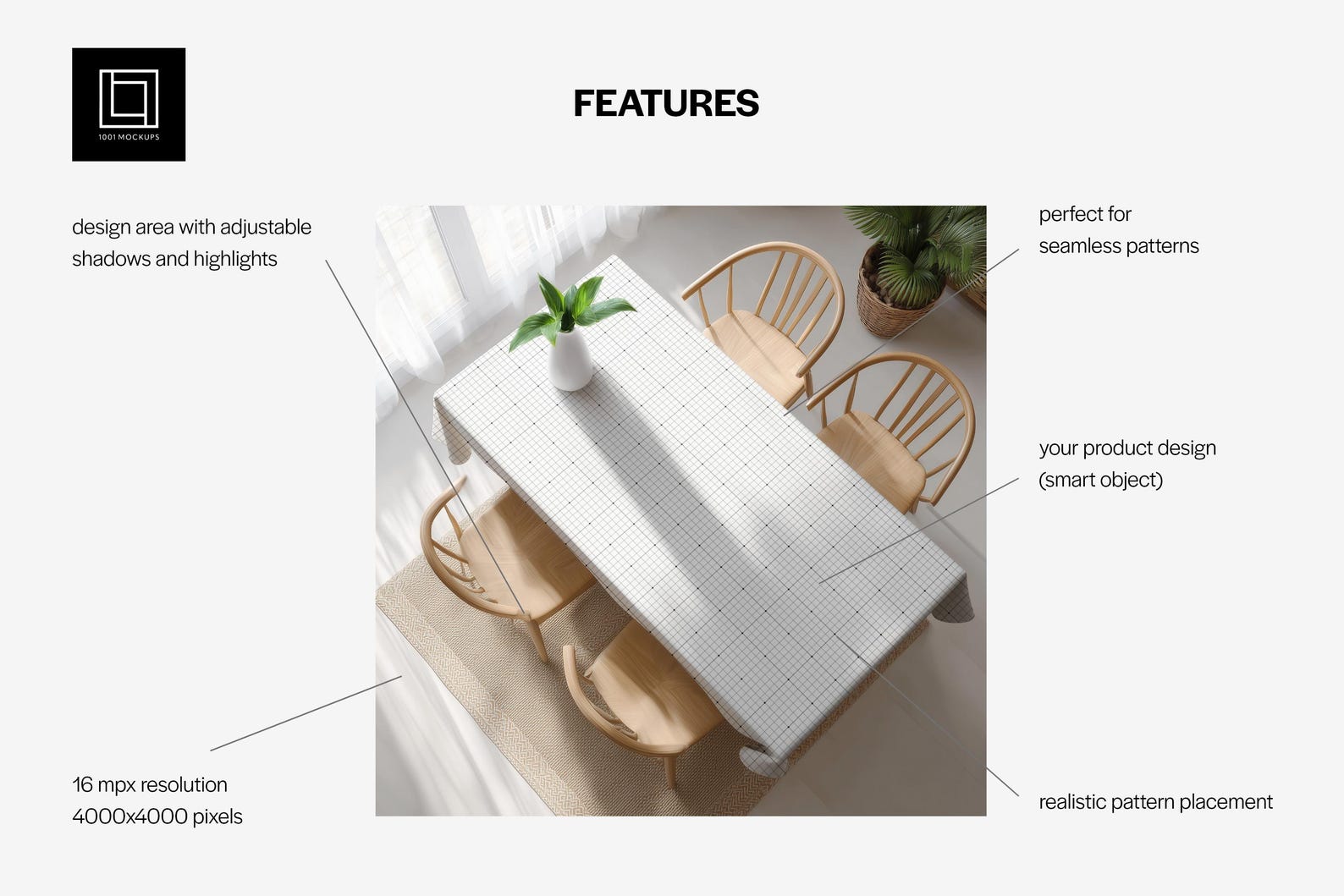 Rectangular Tablecloth Mockup (PSD), View From Above, Fabric Seamless ...