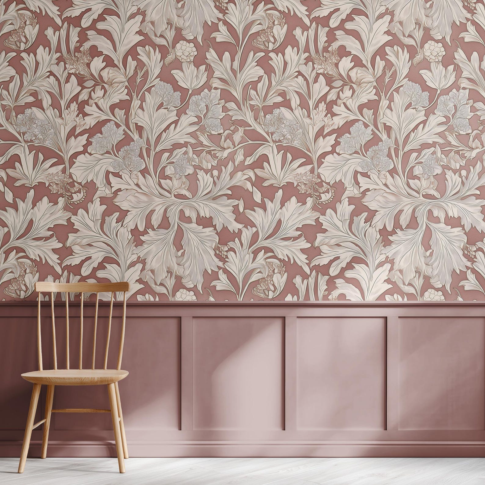 Cottagecore Wallpaper Mockup, Blank Wall Seamless Surface Pattern Mock ...
