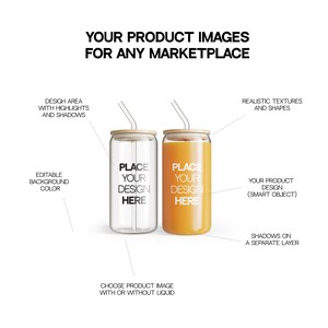Glass Can Mockup Bundle, 16 Oz Sipper Glass Mockup, Libbey Glass ...
