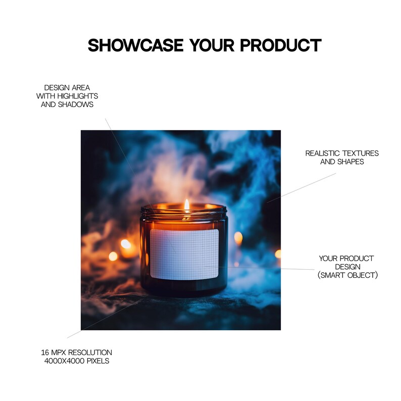 Unusual Amber Glass Candle Mockup PSDJPG for Ads and Social Media ...