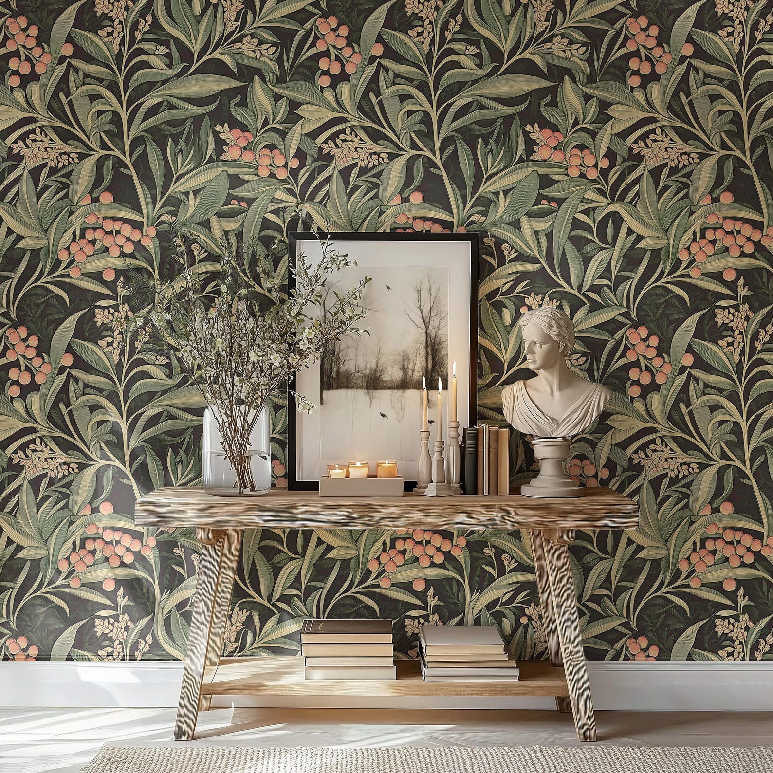 Hallway Wallpaper Mockup (PSD), Country Blank Wall Seamless Surface ...