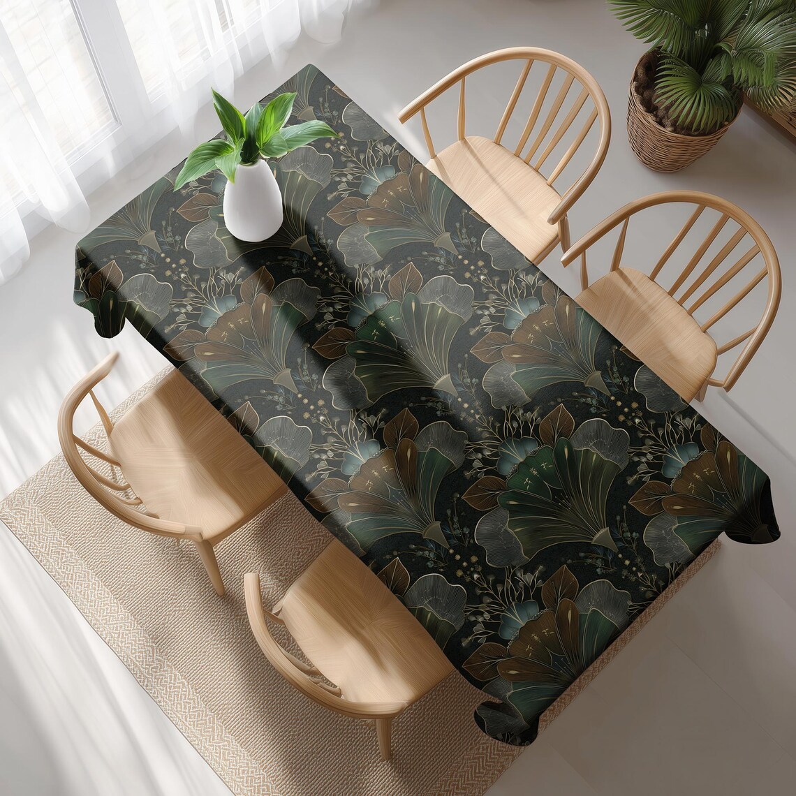 Rectangular Tablecloth Mockup (PSD), View From Above, Fabric Seamless ...