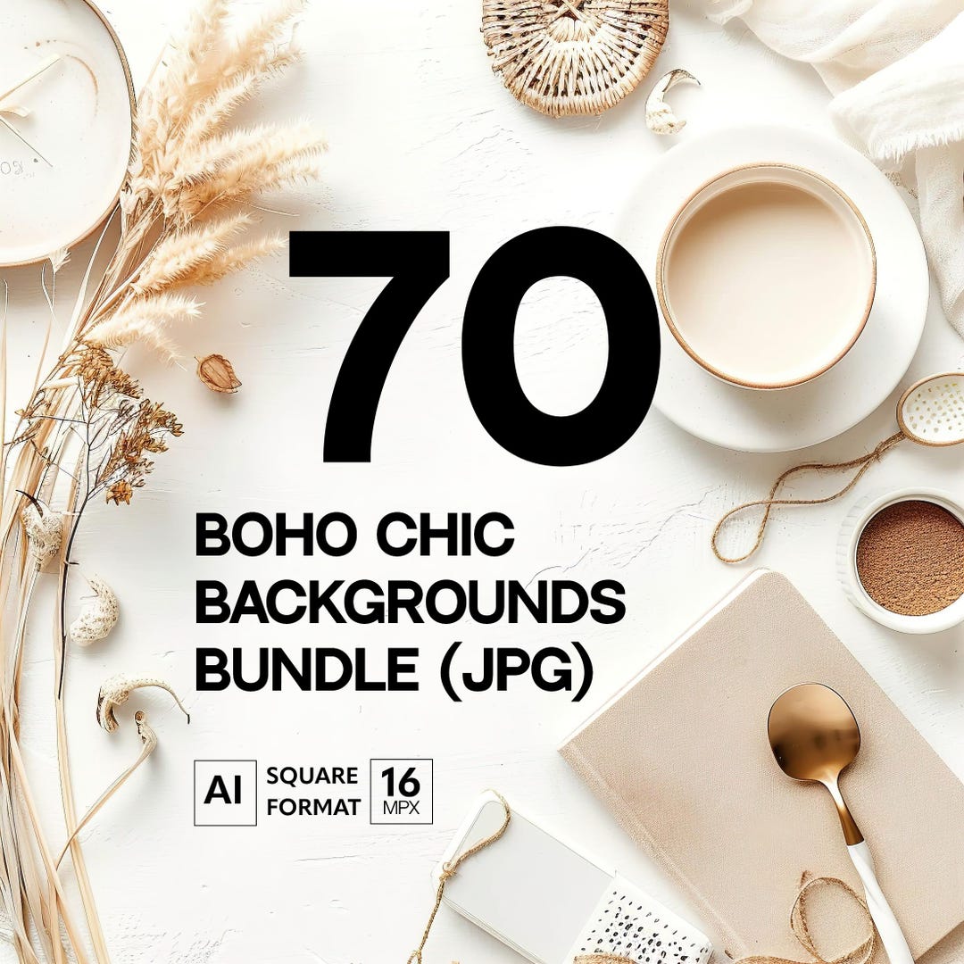 70+ Boho Background Bundle | Add Your Own Products | Digital Background ...