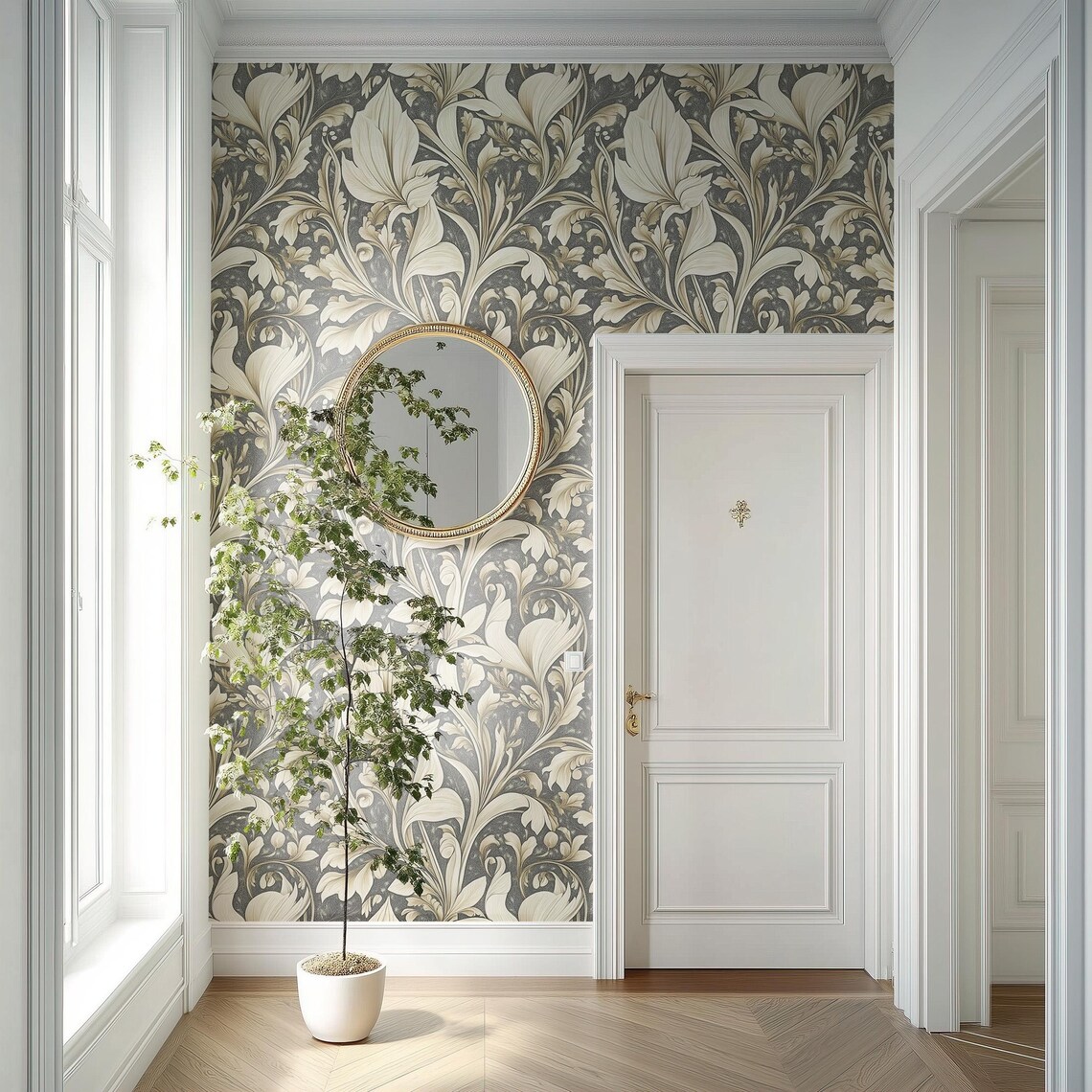 Blank Accent Wall Pattern Mock-up, Room Wallpaper Mockup (photoshop PSD ...