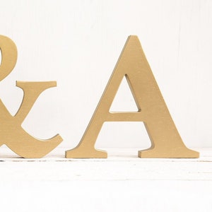 Wooden Initials Freestanding Letters Gold Name Letters - Etsy