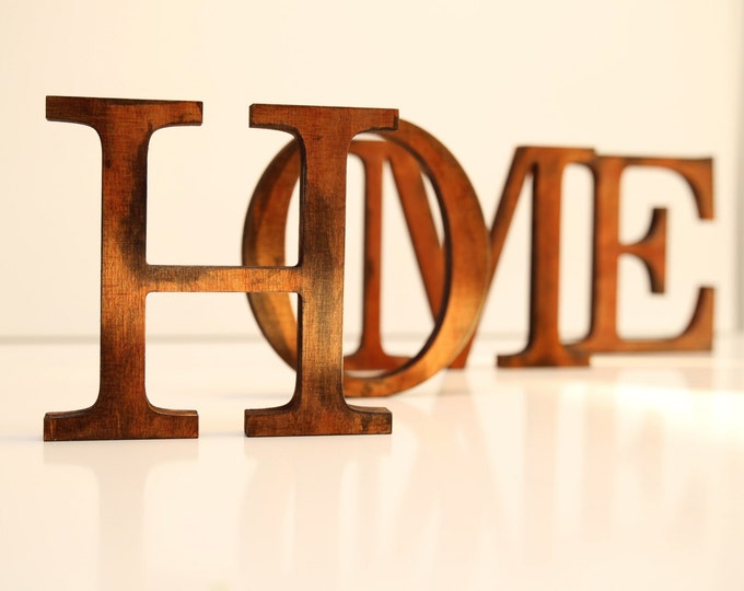 SALE % HOME Distressed Wood Letters Wood Word Vintage Decor - Etsy