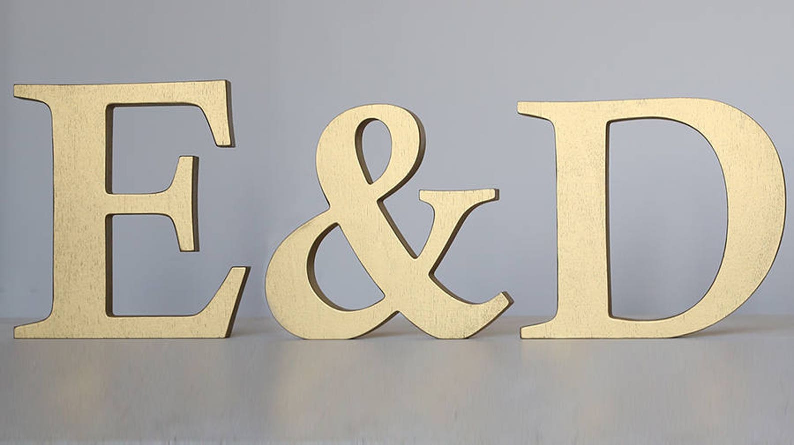 Wooden Initials Freestanding Letters Gold Name Letters - Etsy