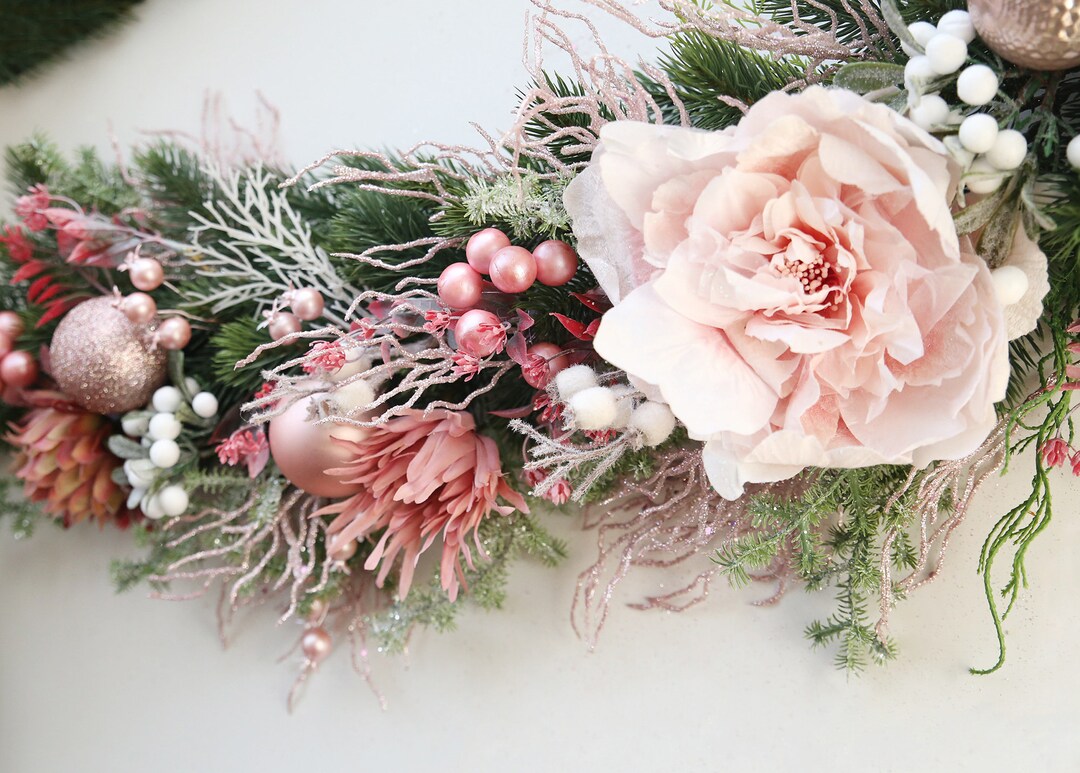 Pink Christmas Garland Fireplace Garland Holiday Mantle Decor - Etsy