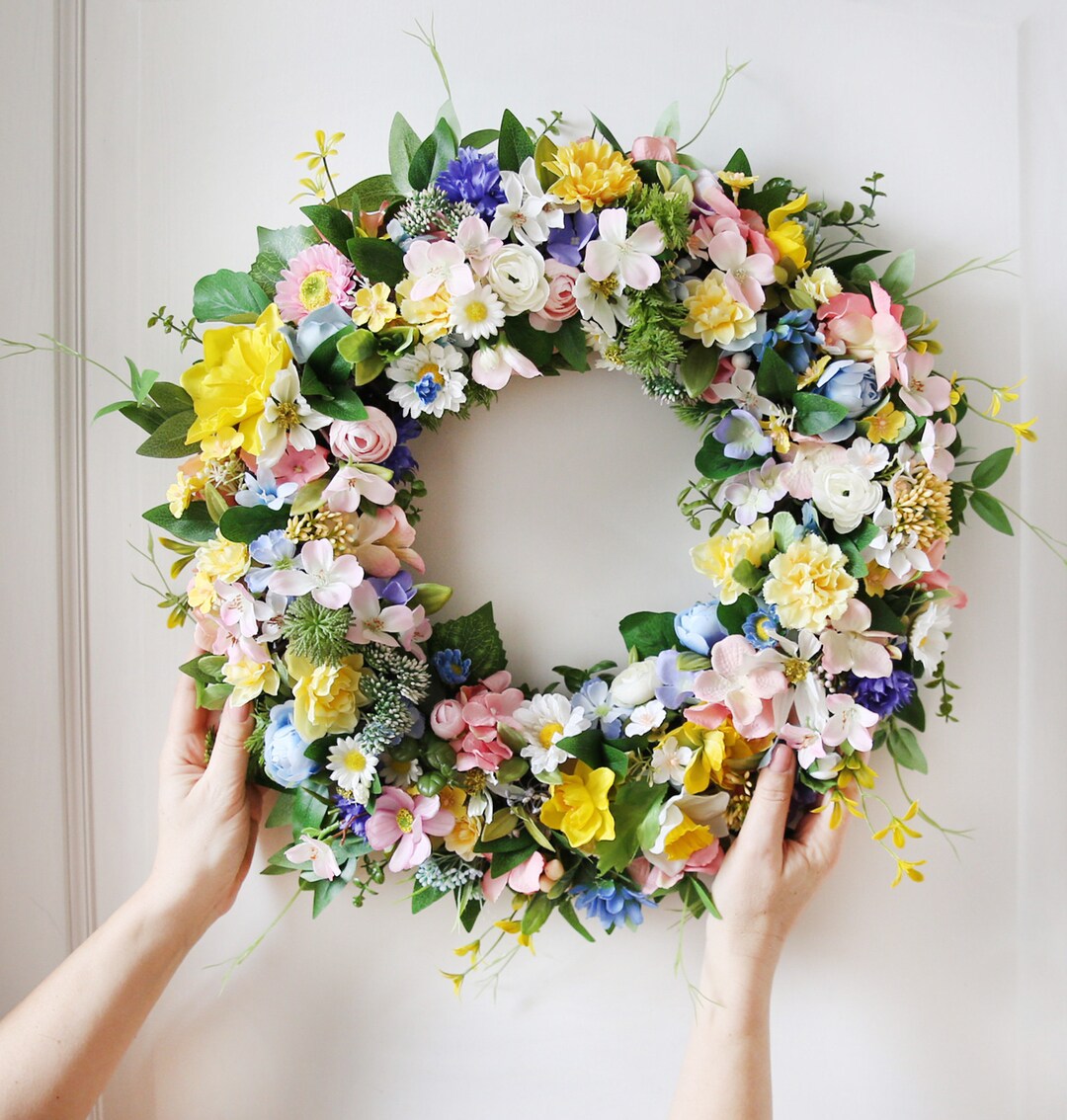 Welcome Spring Wreath, Outdoor Spring Wreath, Outdoor Easter Decor ...