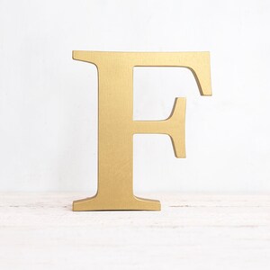 Wooden Initials Freestanding Letters Gold Name Letters - Etsy