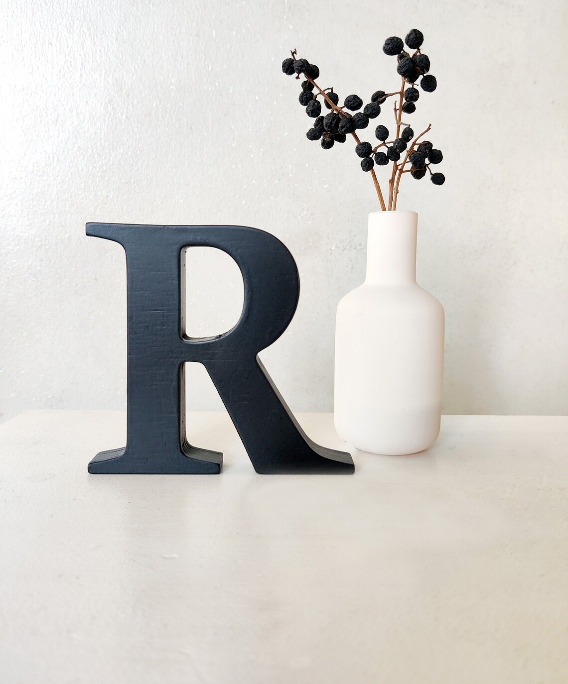 Wooden Letter Monogram Free Standing Shelf Accent Housewarming or ...