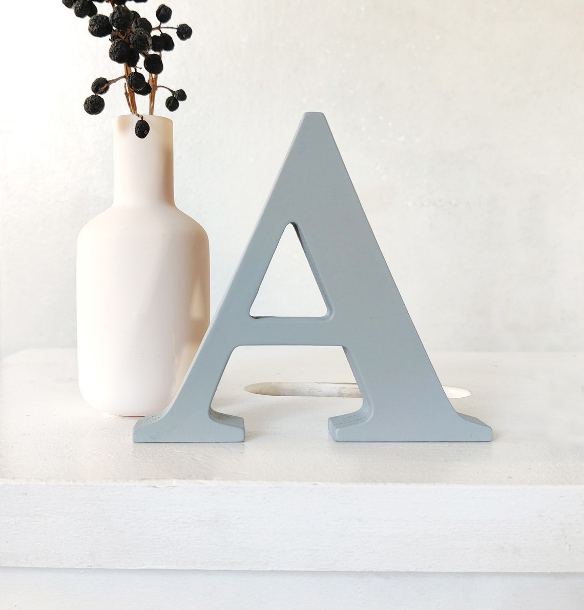 Wooden Letter Monogram Free Standing Shelf Accent Housewarming or ...