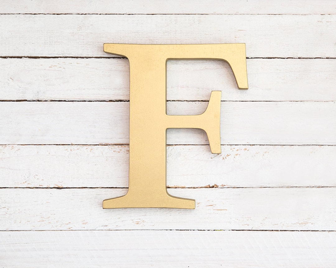 Gold Letter Wall Decor, Wooden Initial for Bedroom Door, Home Office ...