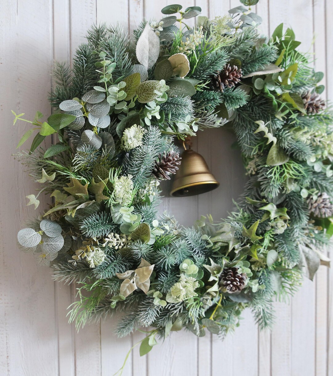 Winter Greenery Wreath Outdoor Christmas Holiday Home Decor ...