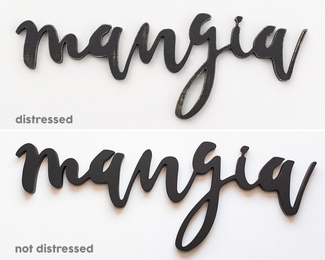 Mangia Sign Wooden Kitchen Sign Italian Kitchen Decor | Etsy