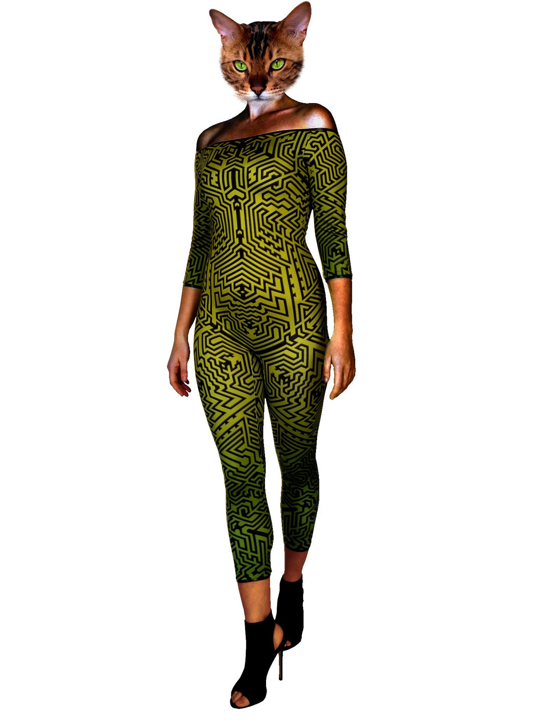 Qubit TAPT Catsuit, Festival Outfit, Psychedelic Onesie, Rave Clothing ...