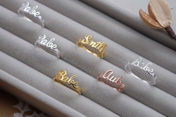 Custom Name Ring Personalized Name Ring Baby Name Your | Etsy