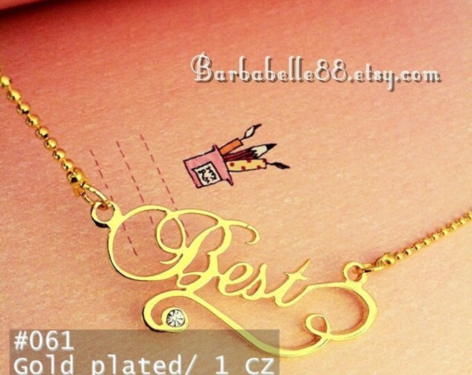 Personalized Name Necklace Gold Plated Super Gorgeous With CZ - Etsy