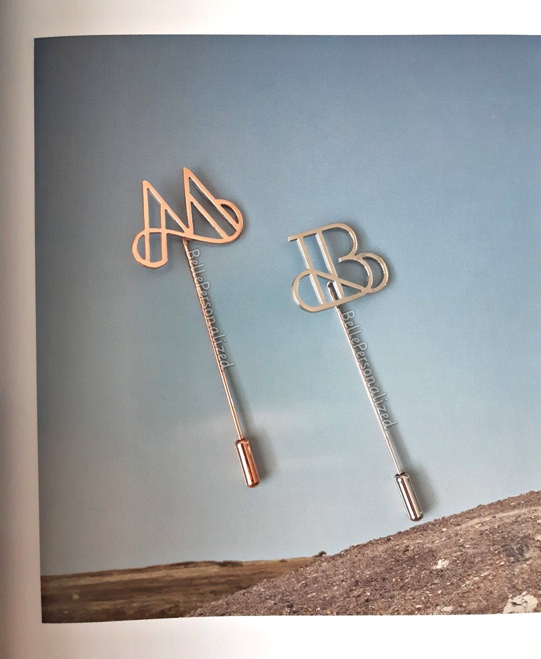 Personalized Initial Lapel Pin Personalized name pin suit | Etsy