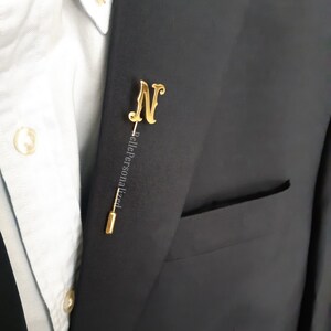 Personalized Initial Lapel Pin Personalized name pin suit | Etsy