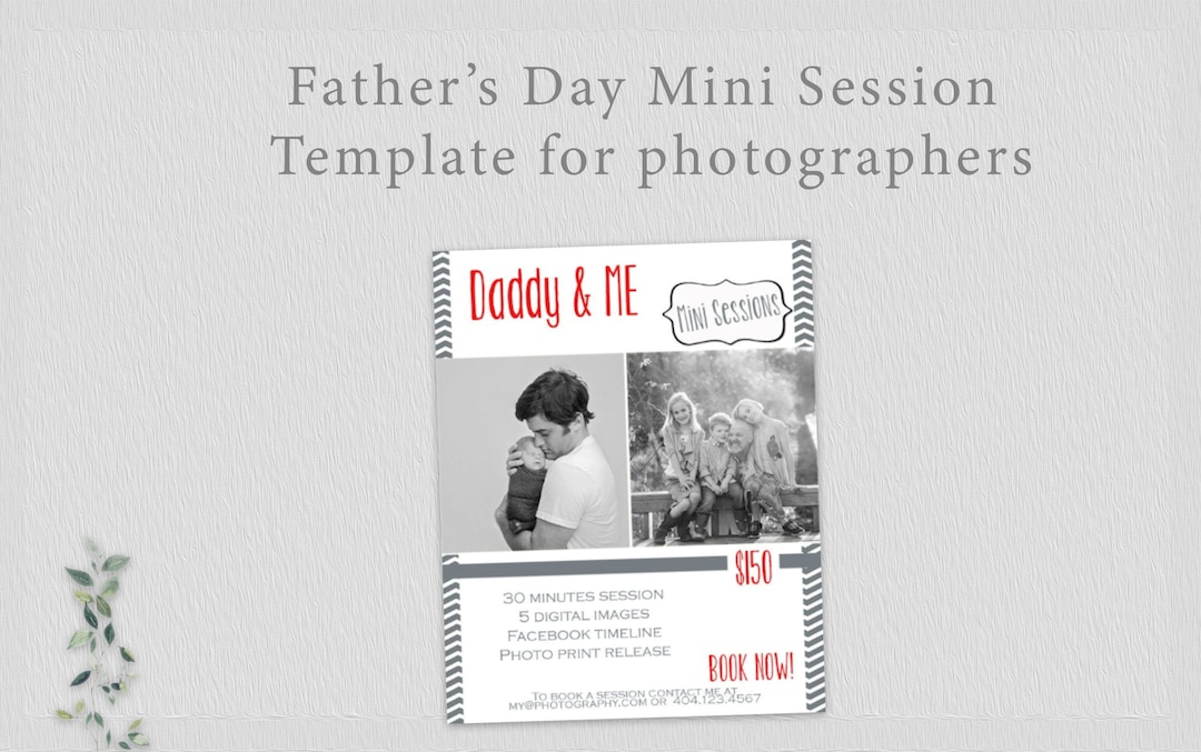 Father's Day Mini Session Template, Mini Session Flyer, - Etsy