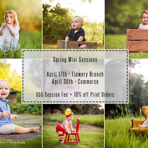 Spring Mini Session Template, Mini Session Flyer, Photography Marketing ...