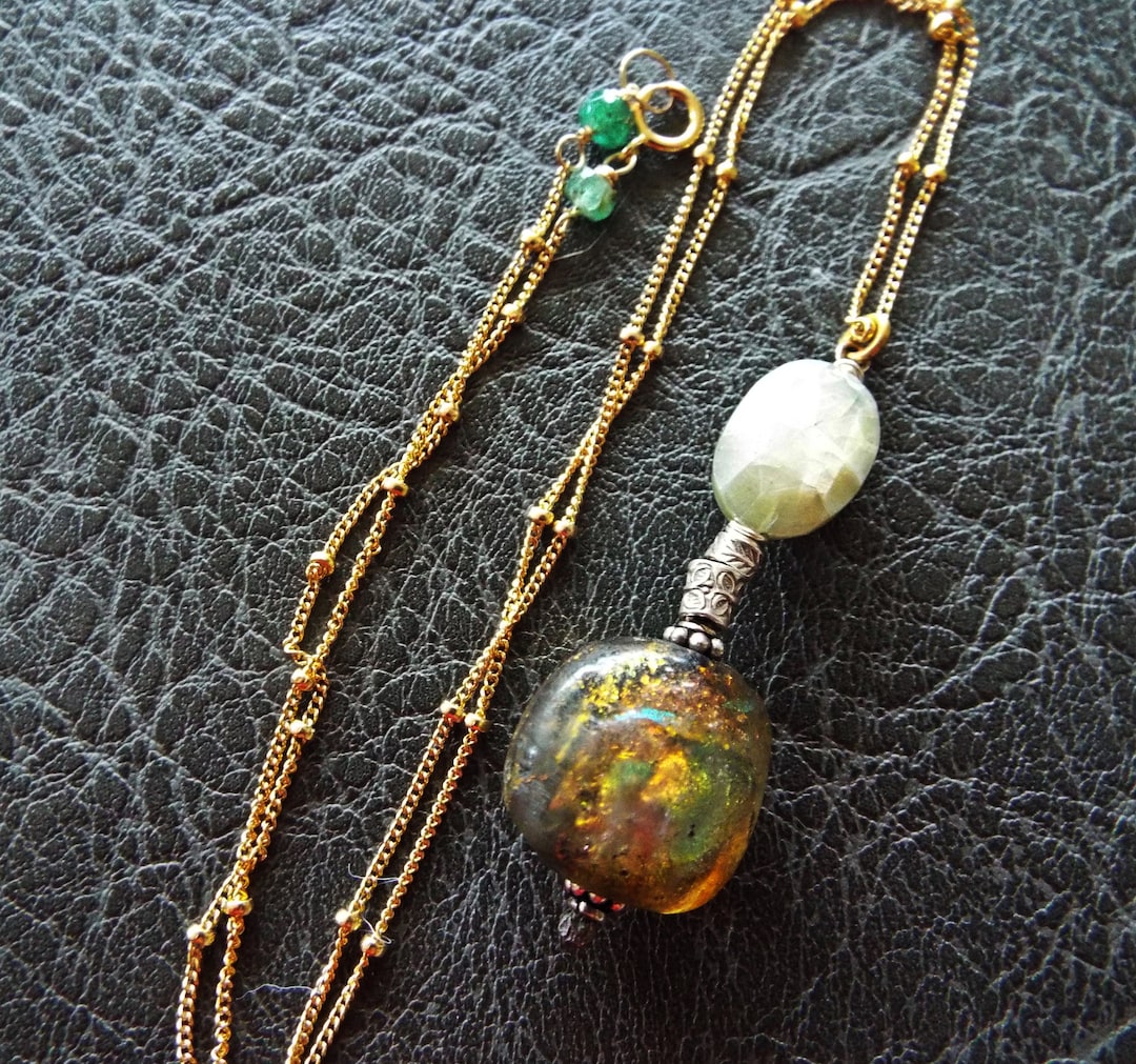 Basha Bead Necklace 14K Gold Filled Chain and Sterling Silver Mixed ...