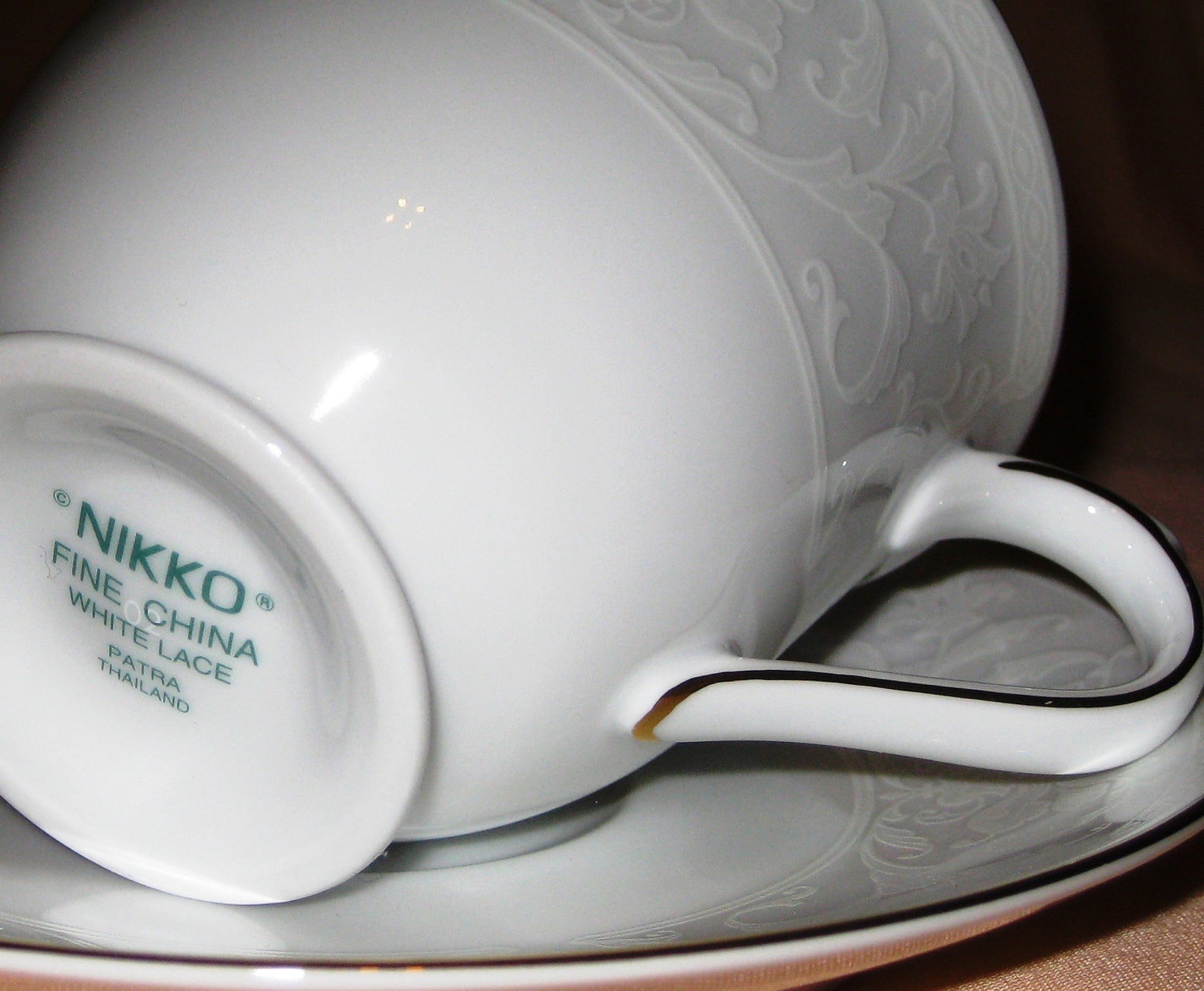 Nikko White Lace Cup and Saucer MINT Condition: 3 Sets - Etsy