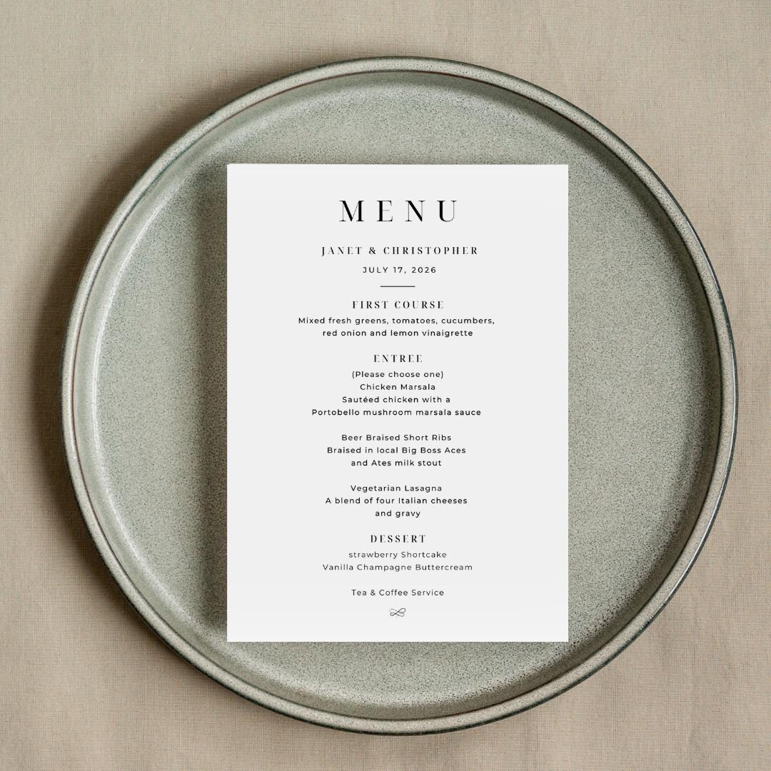 Wedding Menu Template Wedding Menu Cards Editable Wedding Menu ...